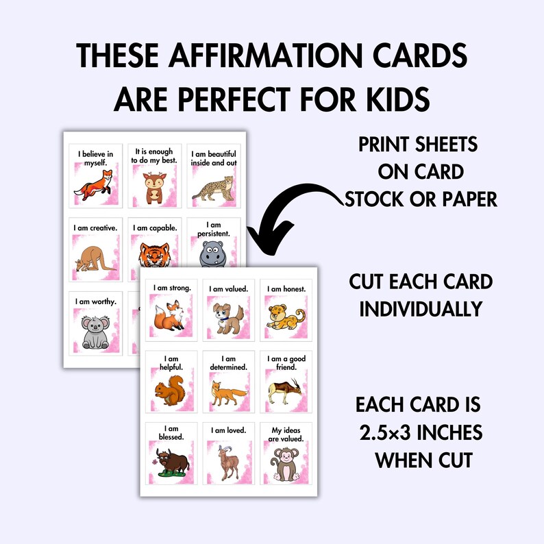45 Printable Positive Affirmations for Kids, Morning Affirmations ...