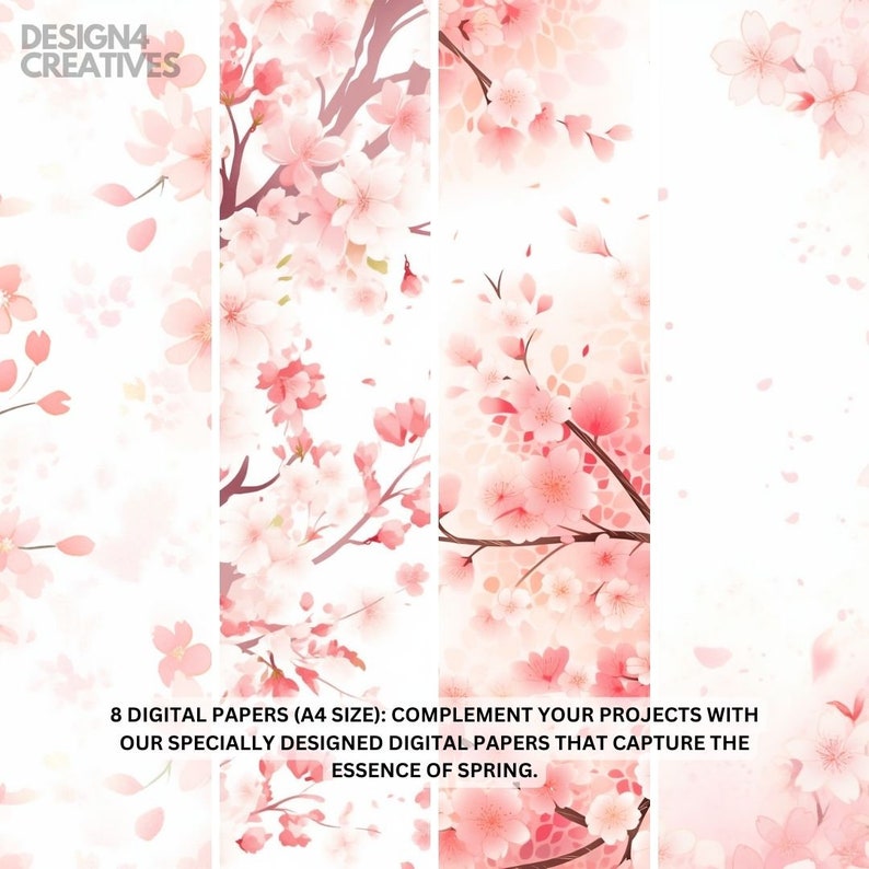 Spring Blossom Watercolor Tree - Clipart & Digital Papers for Spring ...