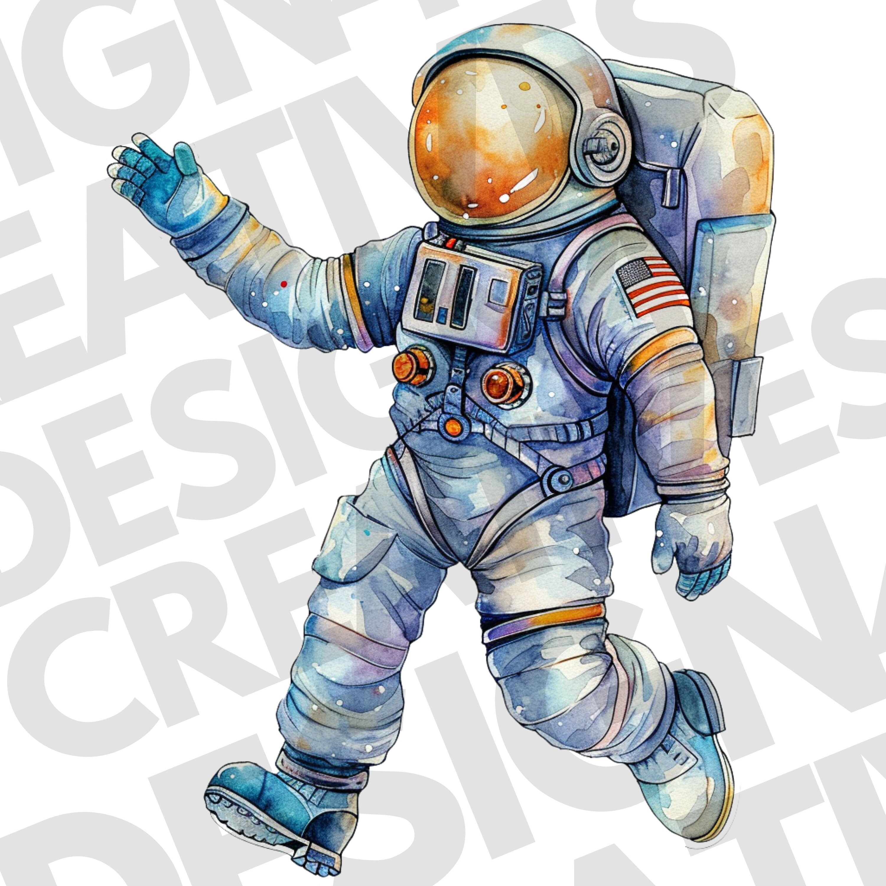 Watercolor Astronaut Clipart Collection 18 Transparent PNG, 300 DPI ...