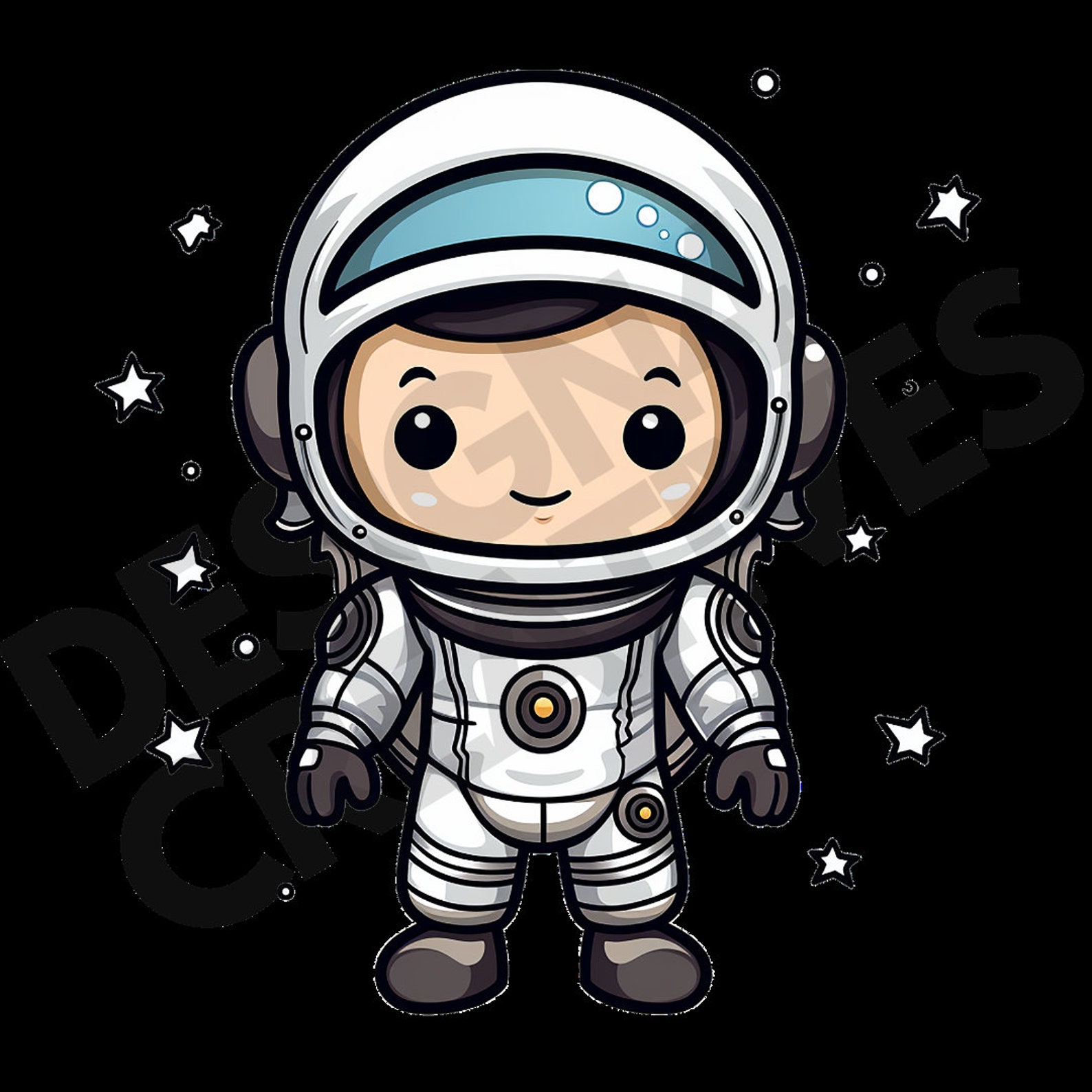 Cute Astronaut Clipart - Transparent | PNG | 300 DPI | Printable ...