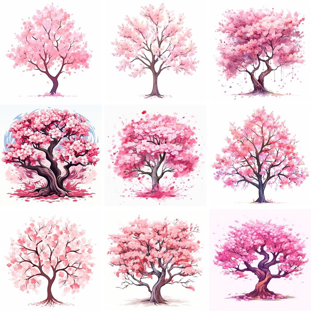 Spring Blossom Watercolor Tree - Clipart & Digital Papers for Spring ...