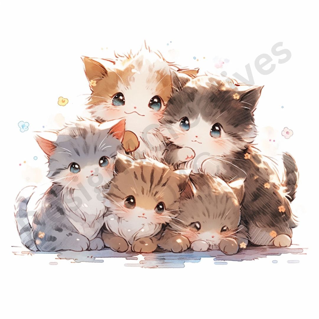 Kawaii Kittens Clipart Kawaii Cute Cats Anime Kittens 17 Adorable ...