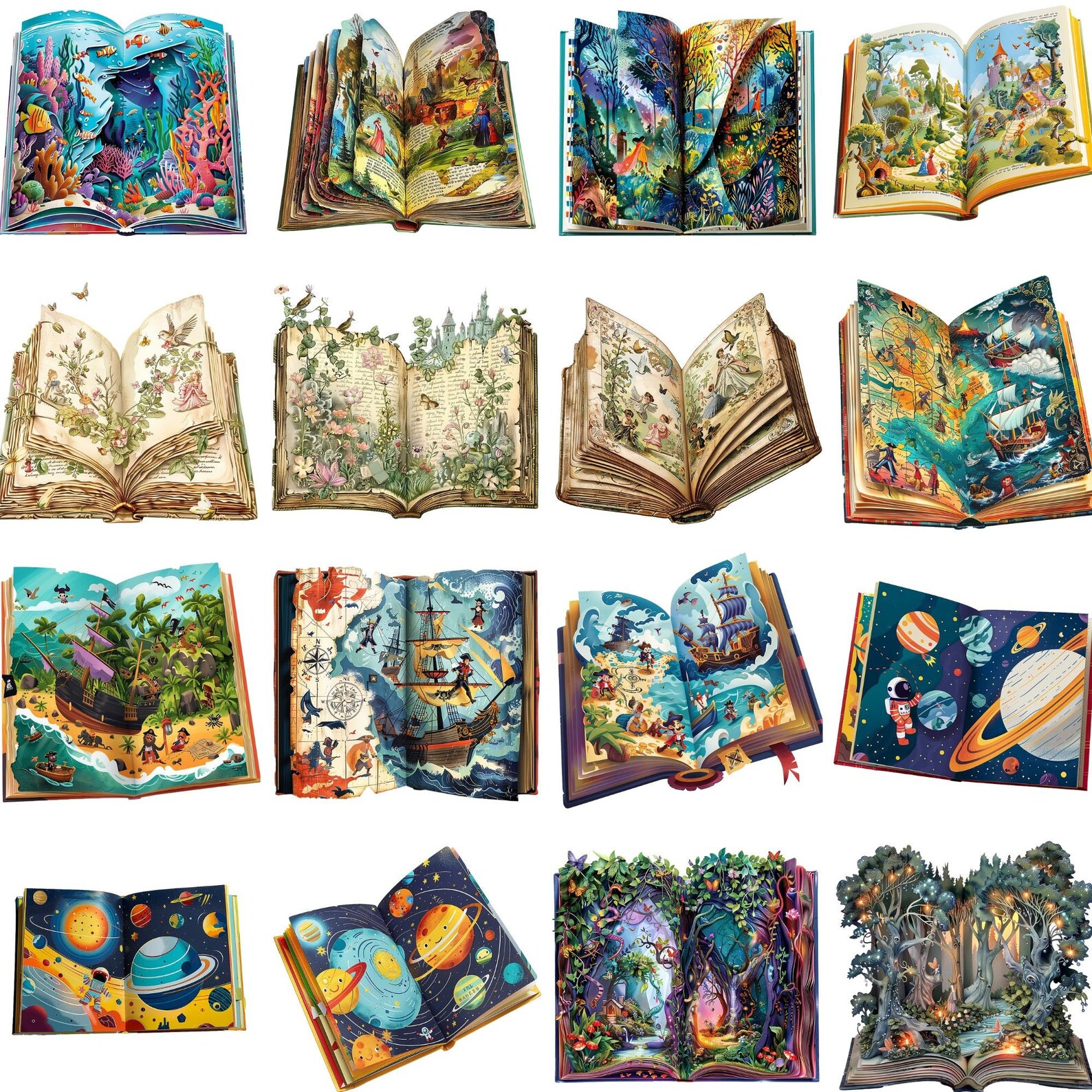 Whimsical Children's Book Clipart Set Enchanted Tales Instant Download ...
