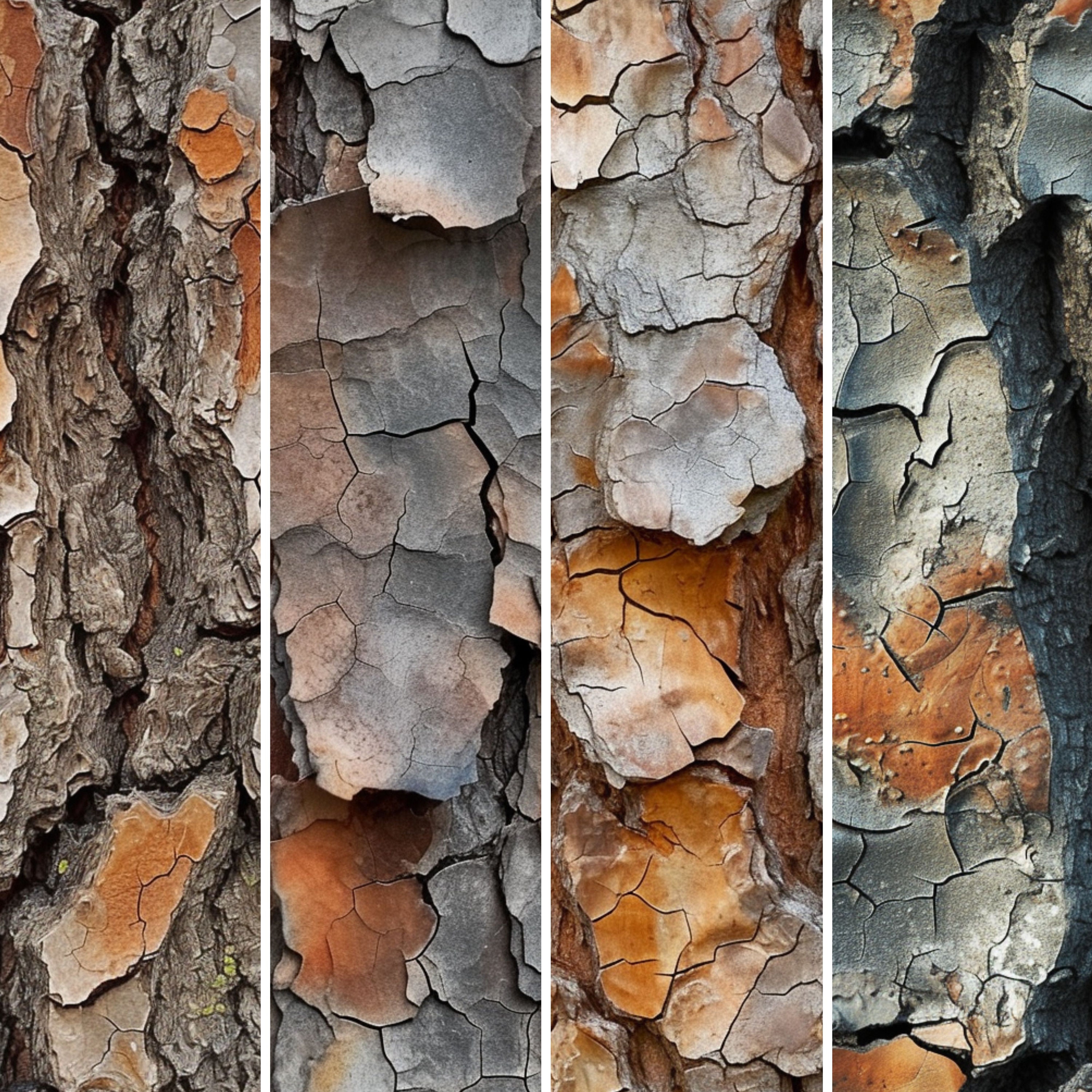 Tree Bark Digital Paper Clipart - 16 High-resolution Textures Patterns ...