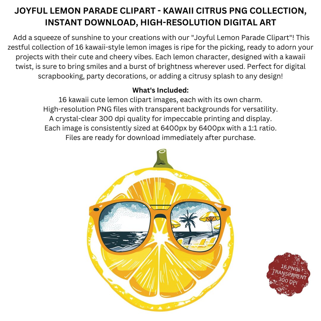 Cute Lemon Clipart - 16 Kawaii Citrus Lemon PNG Images | 300 DPI ...