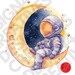 Cute Astronaut on A Moon Clipart - 14 Transparent PNG Images, 300 DPI ...