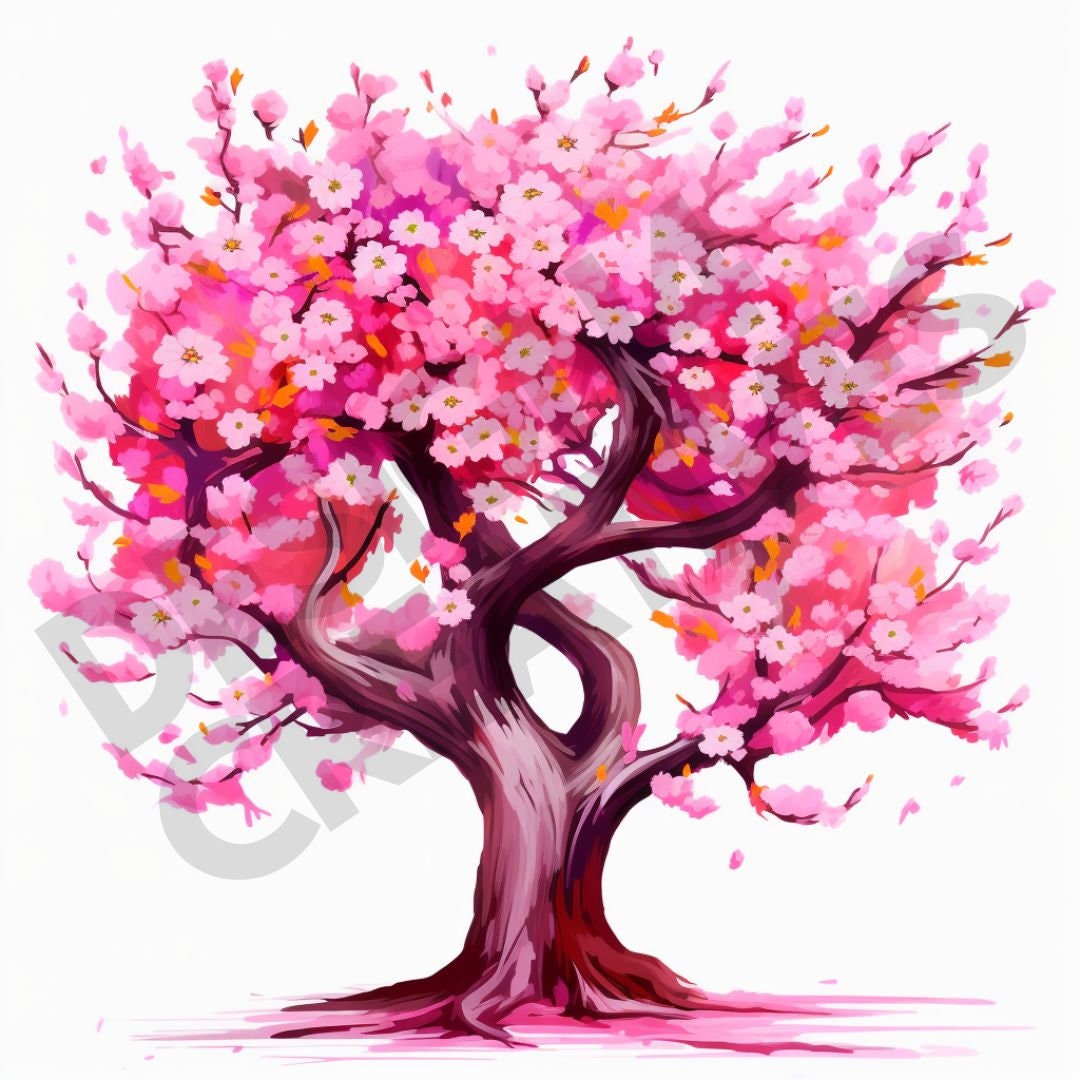 Spring Blossom Watercolor Tree - Clipart & Digital Papers for Spring ...