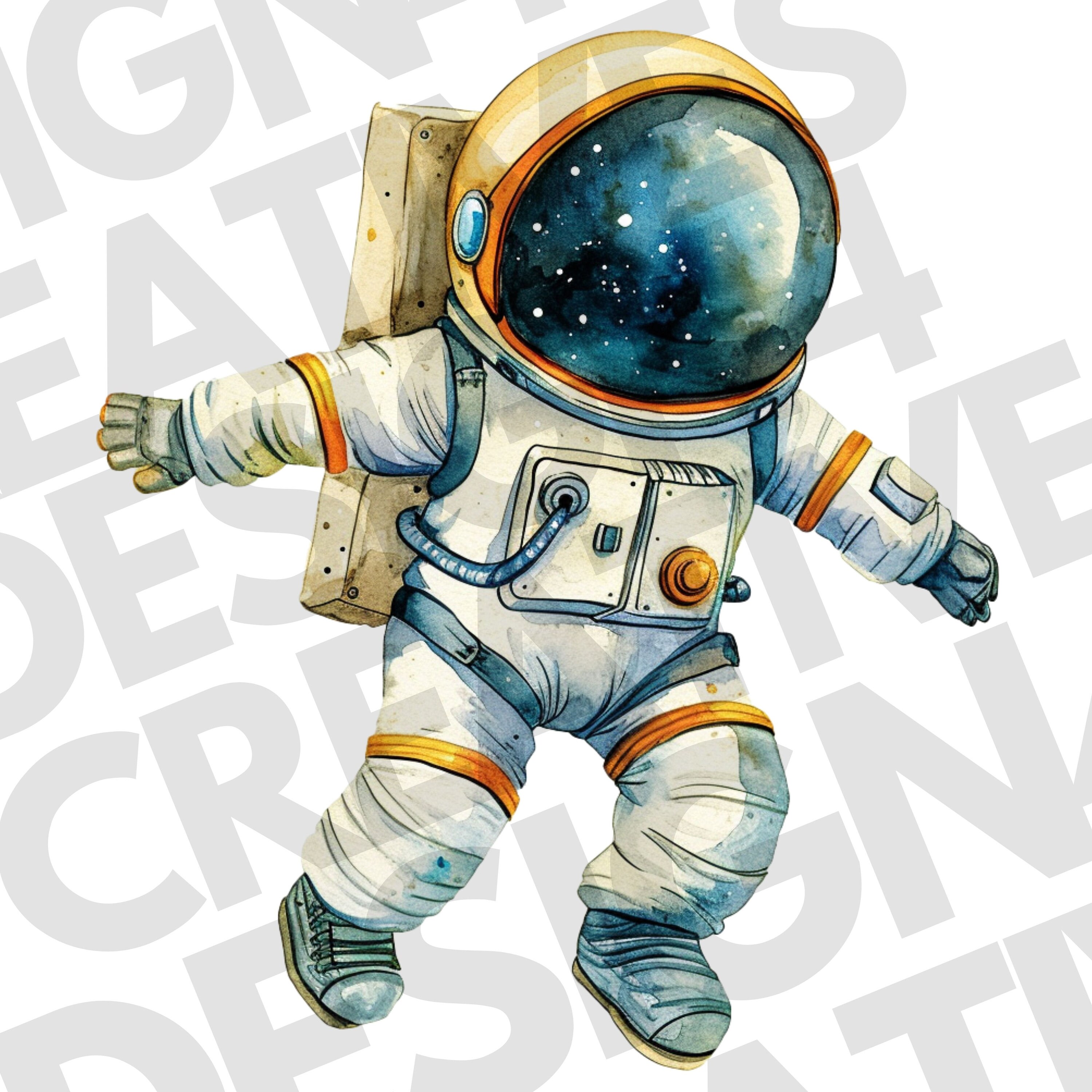 Watercolor Astronaut Clipart Collection 18 Transparent PNG, 300 DPI ...