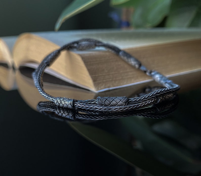 Handmade 999 Sterling Silver Braided Bracelet: Oxidized Woven Design ...