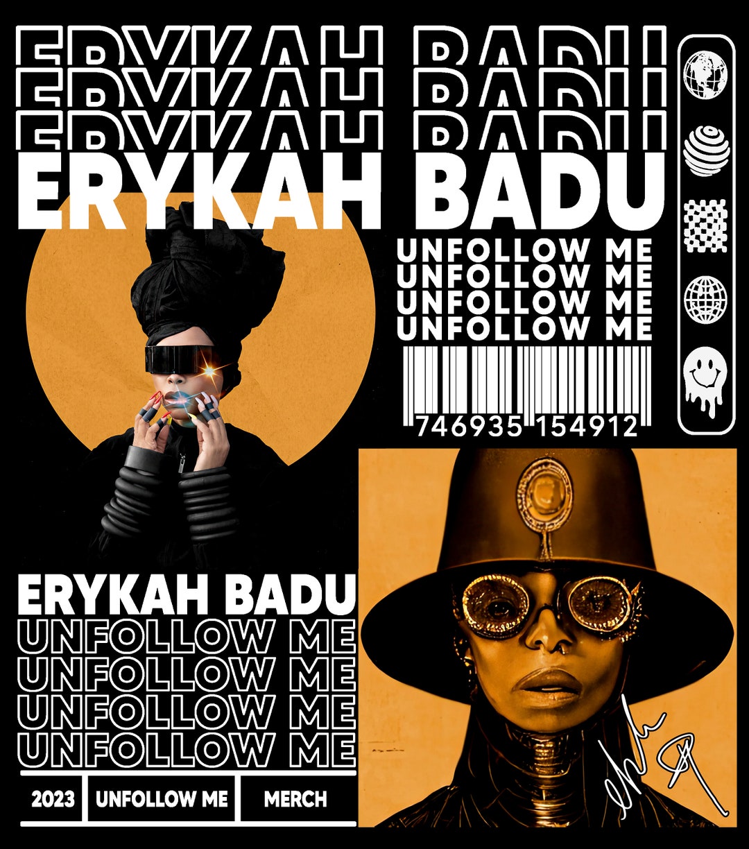 Erykah Badu Png, Erykah Badu T-shirt Design. Png Digital 4500x5100 Px ...