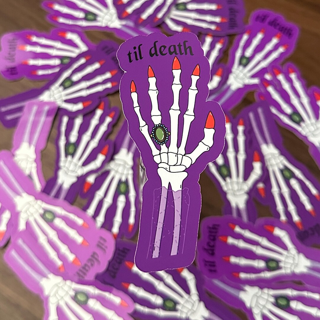 Halloween Skeleton Sticker Cute Skeleton Sticker Til Death Sticker ...