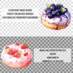 Kawaii Donuts Clipart Pack, Cute Donut Clipart, Kawaii Donuts, Donut ...