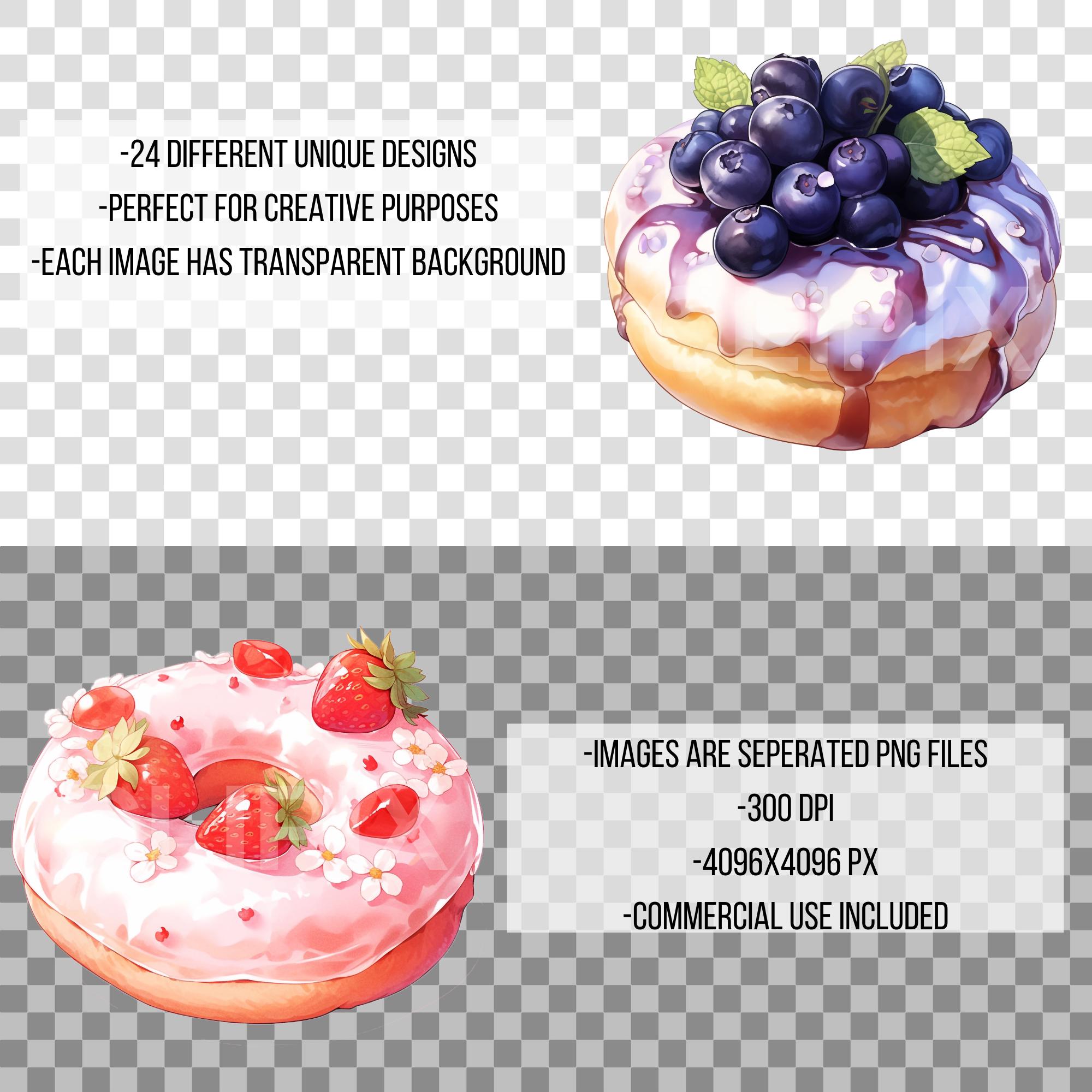 Kawaii Donuts Clipart Pack, Cute Donut Clipart, Kawaii Donuts, Donut ...
