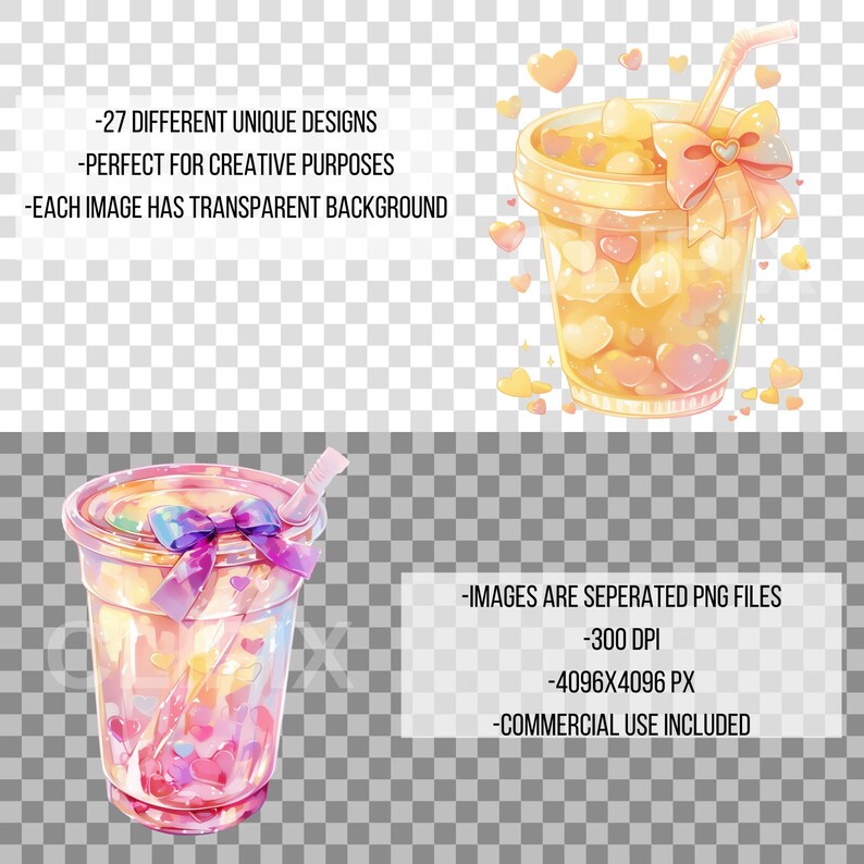 Kawaii Drinks Clipart Pack , Drink Clipart , Cute Drinks Png , Kawaii ...