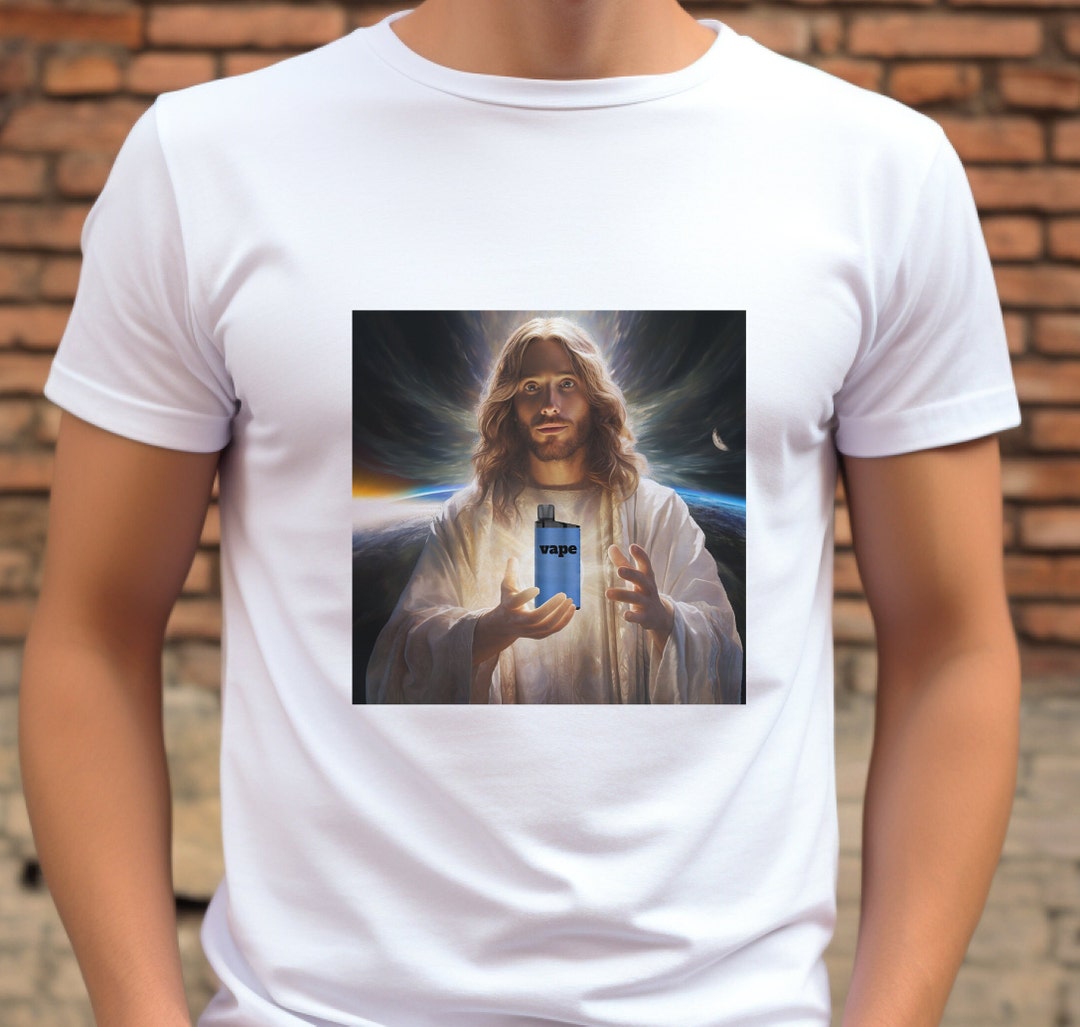 Jesus Holding Vape Funny Meme T-shirt Weird Shirt Unisex Clothing Gift ...