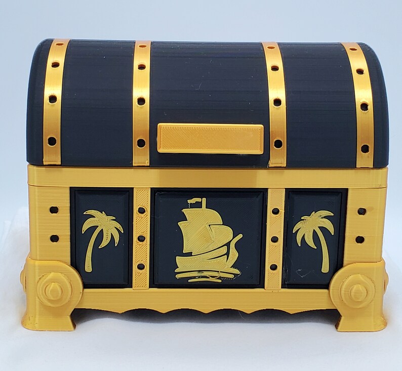 Gold & Black Treasure Chest Box - Etsy