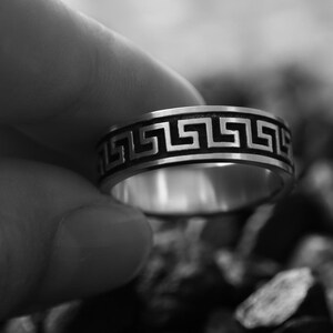 Greek Infinity Ring, Pattern Key Ring, 925 Silver Ring, Greek Key ...