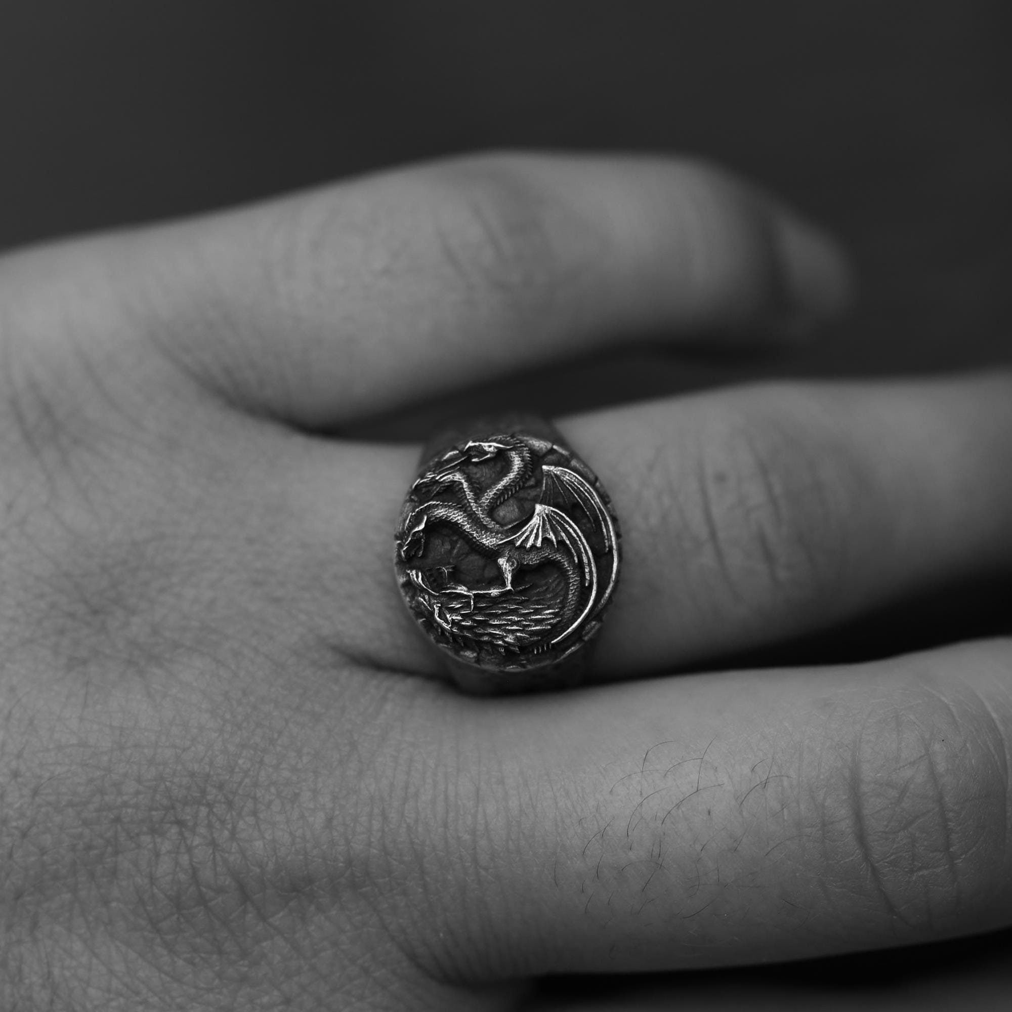 Dragon Ring for Men, Targaryen House Dragon Ring, 925 Sterling Silver ...