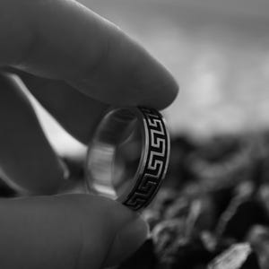 Greek Infinity Ring, Pattern Key Ring, 925 Silver Ring, Greek Key ...