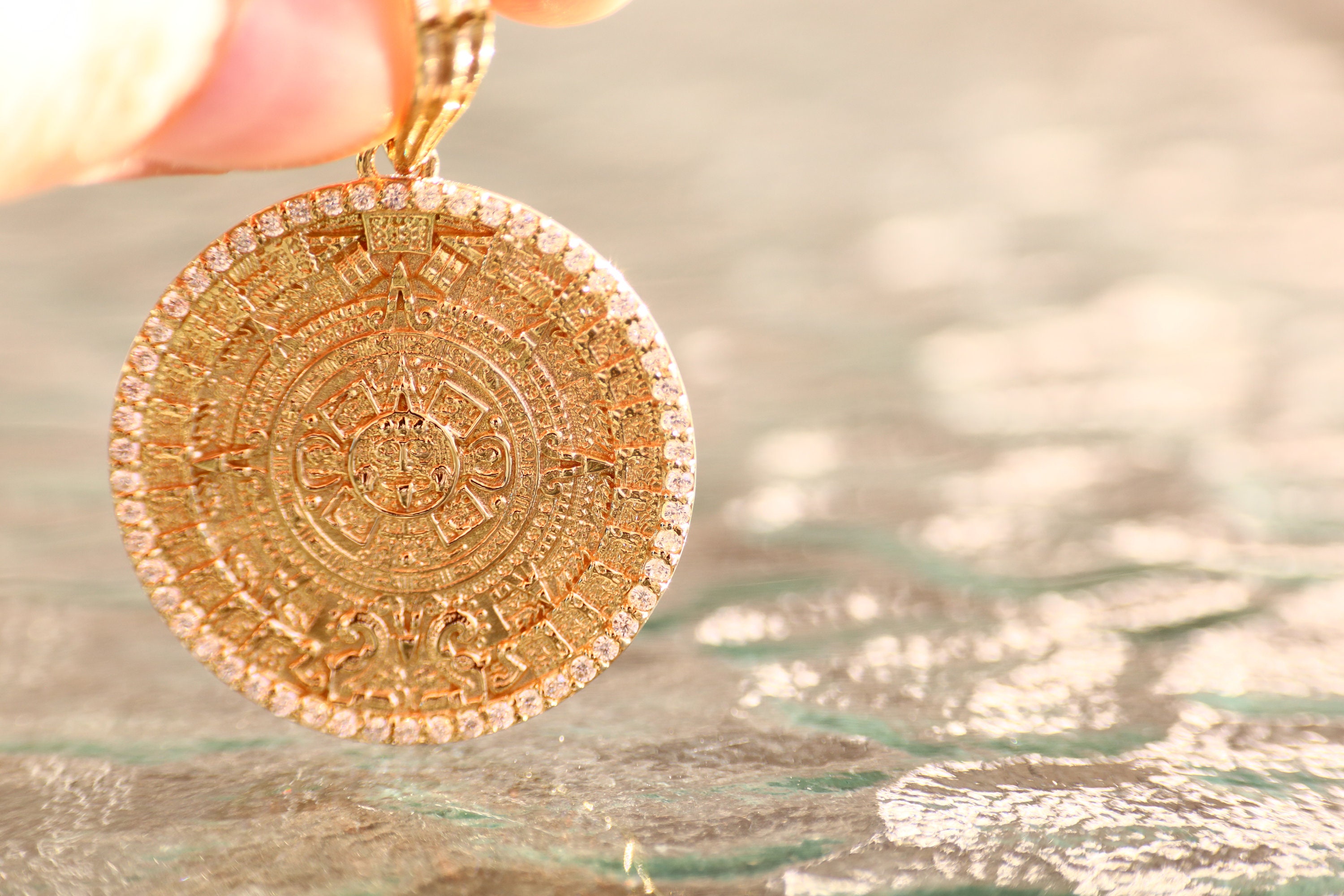 Mayan Calendar Pendant, Best Friend Necklace, Mexican Aztec Calendar ...