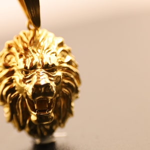 Gold Lion Pendant, Lion of Judah Men Pendant, African Safari Pendant ...