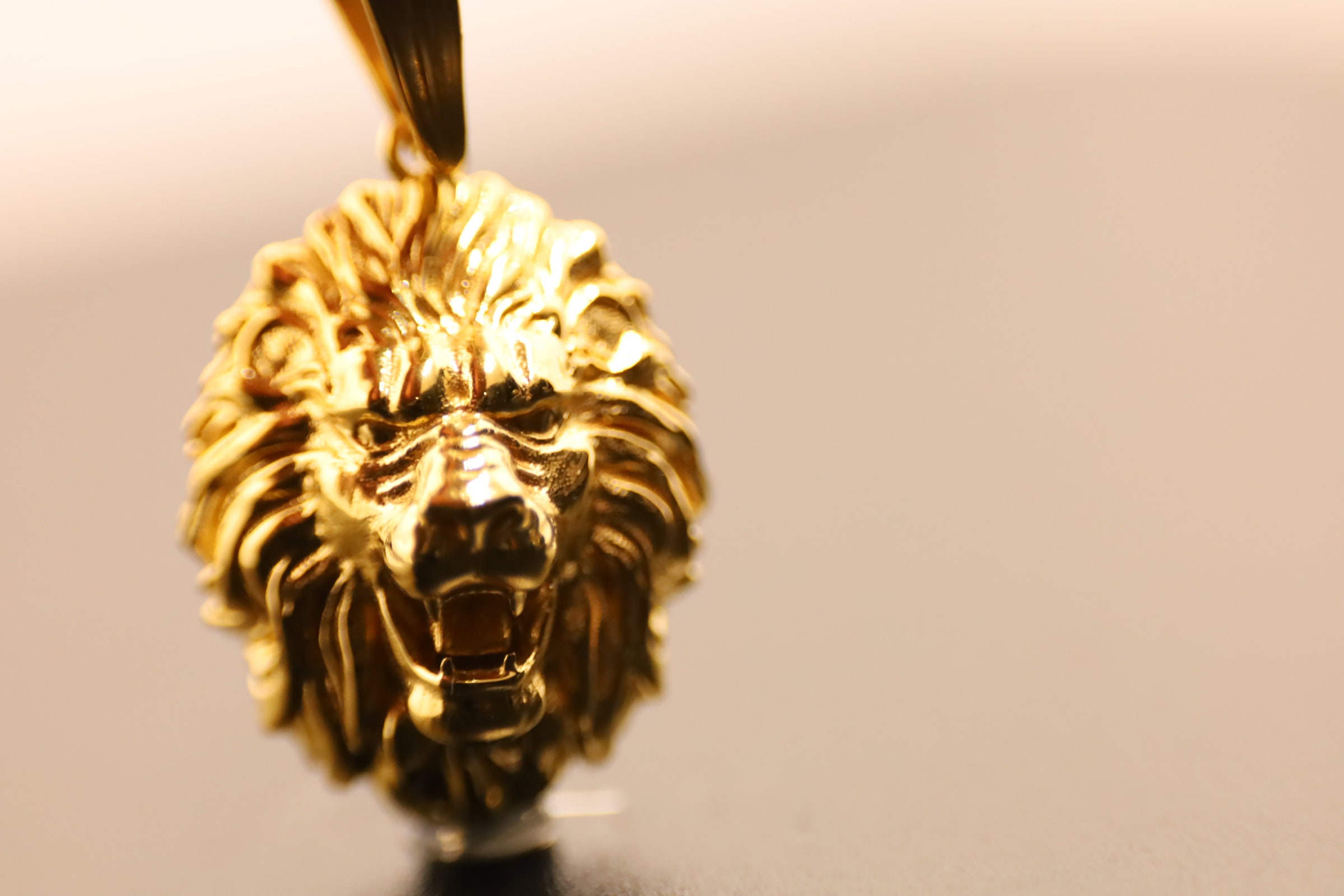 Gold Lion Pendant, Lion of Judah Men Pendant, African Safari Pendant ...