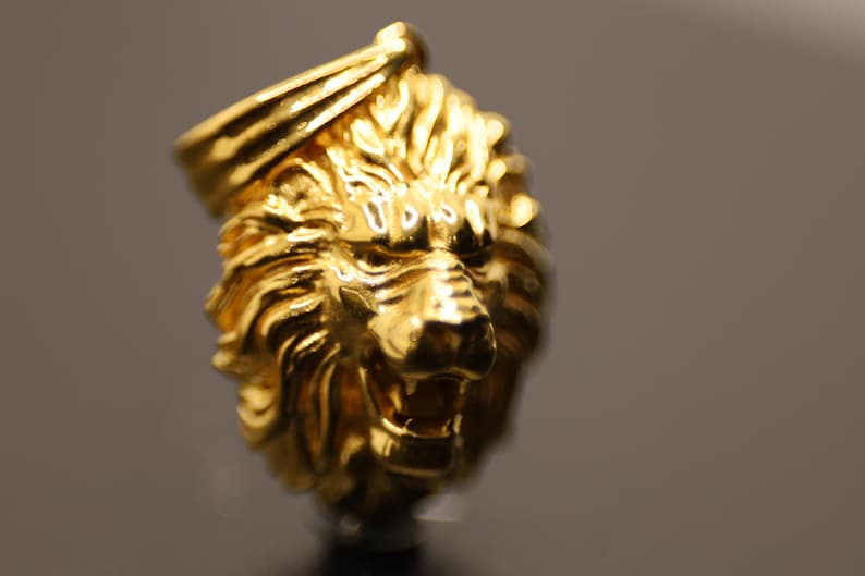 Gold Lion Pendant, Lion of Judah Men Pendant, African Safari Pendant ...