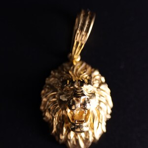 Gold Lion Pendant, Lion of Judah Men Pendant, African Safari Pendant ...
