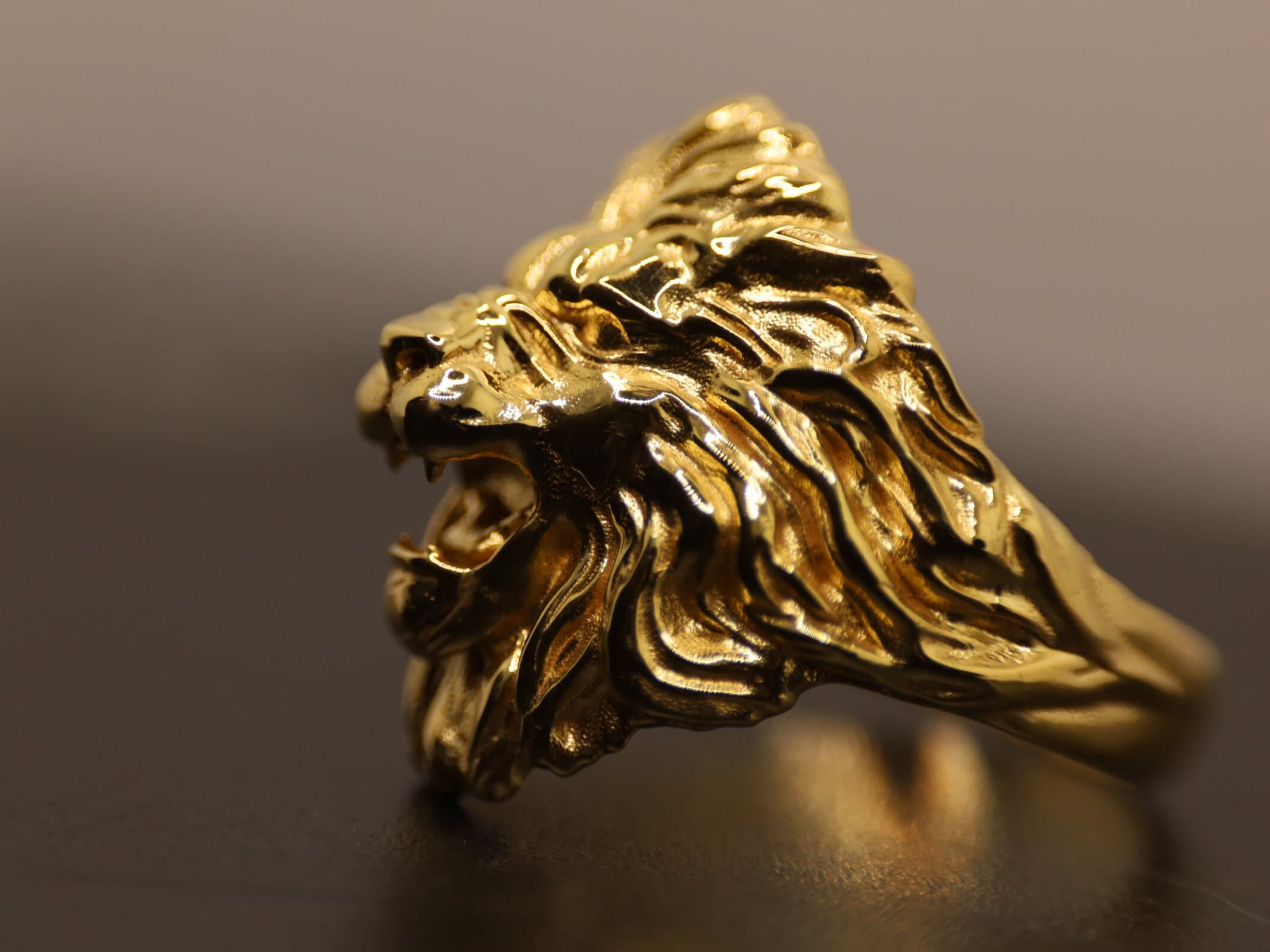 Lion Gold Ring, Wild Animal Ring, Signet Lion Ring, Lion Men's Gold ...