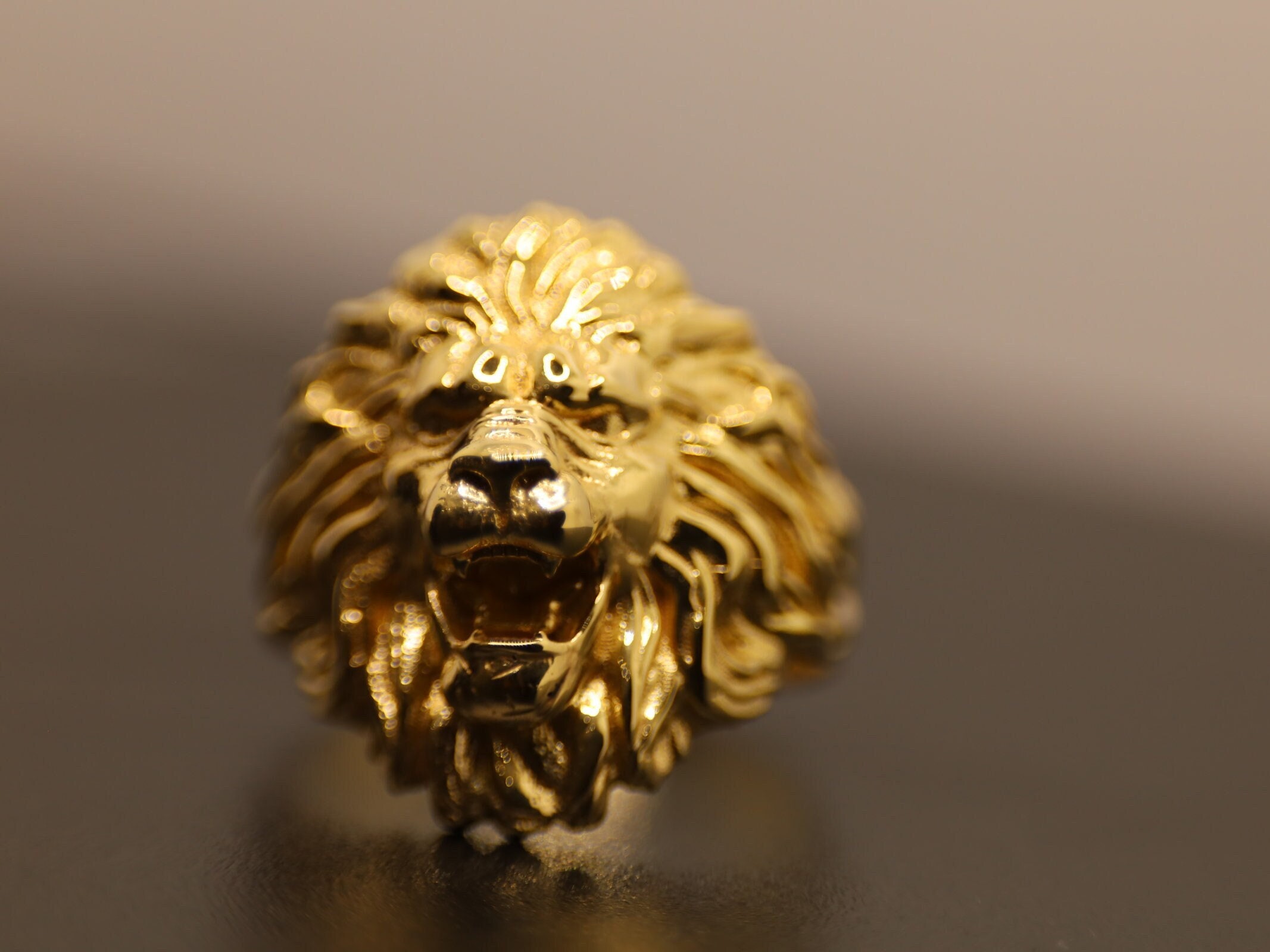 Lion Gold Ring, Wild Animal Ring, Signet Lion Ring, Lion Men's Gold ...