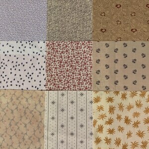 1800's Reproduction Fabrics 5 Cotton Squares Light/medium 60 Different ...