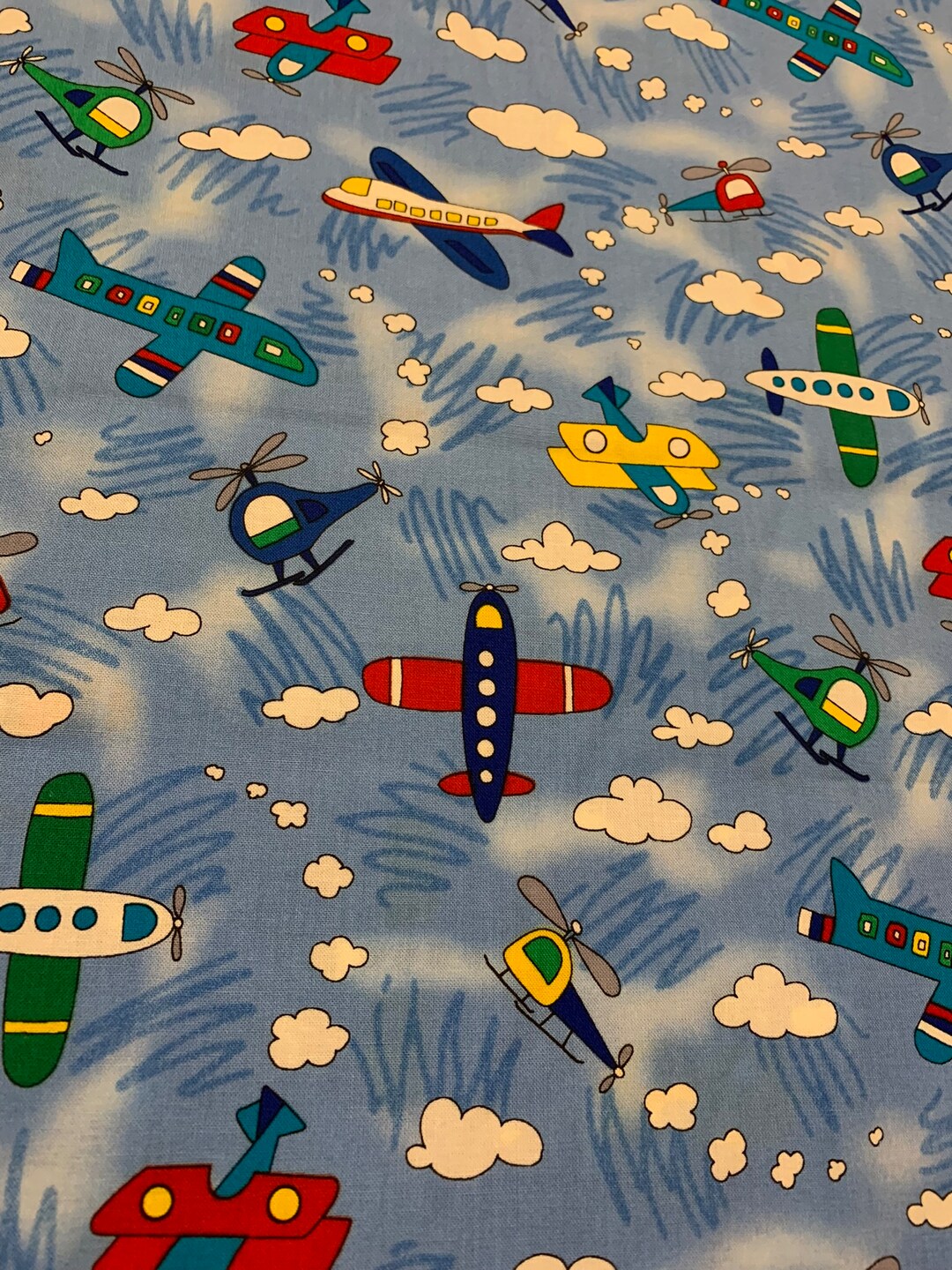 Timeless Treasures Kidz Fabric - Airplanes on Blue Sky Fat Quarter - Etsy
