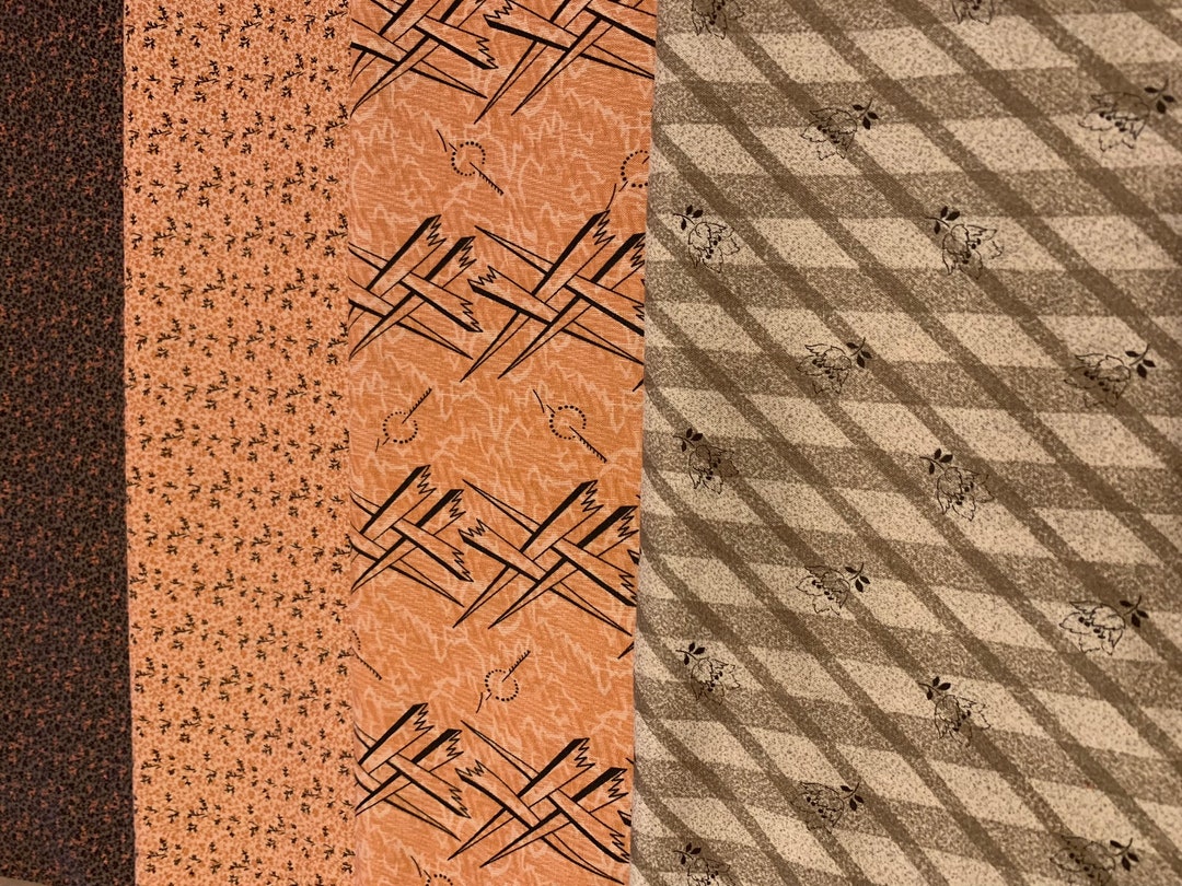 Windham Colonies Salmon & Chocolate C. 1870 4 Different Fat Quarters - Etsy