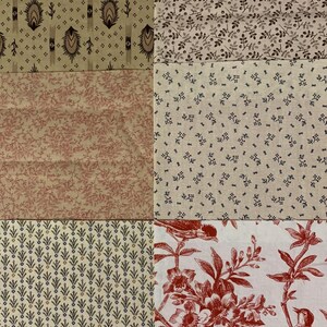 1800's Reproduction Fabrics 5 Cotton Squares Light/medium 60 Different ...