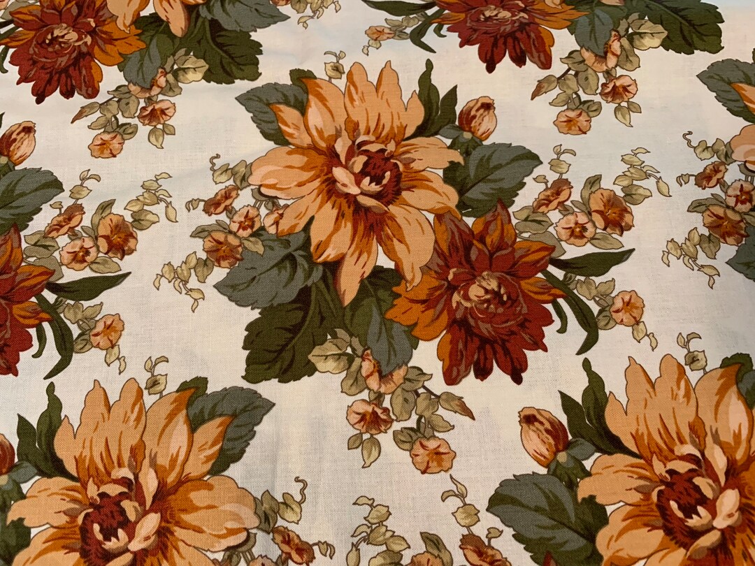 Autumn Moon by Faye Burgos - Marcus Fabrics - Large Floral Bouquets on ...