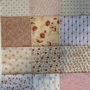 1800's Reproduction Fabrics 5 Cotton Squares Light/medium 60 Different ...