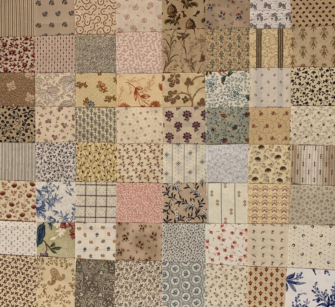 1800's Reproduction Fabrics 5" Cotton Squares - Light/medium - 60 ...