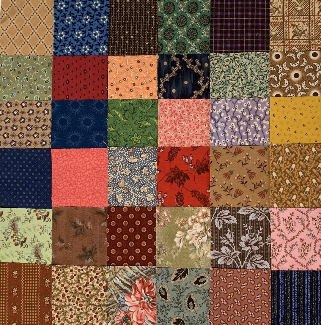 1800's Reproduction Fabrics 5 Squares Medium/darks 60 Different - Etsy