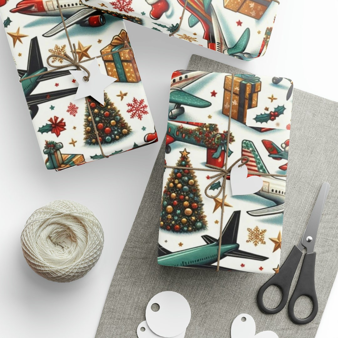 Aviation Christmas Wrapping Paper - Etsy