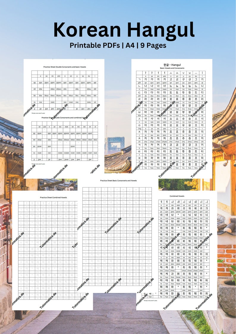 Korean Alphabet Hangul Printable Digital Goodnotes - Etsy Australia