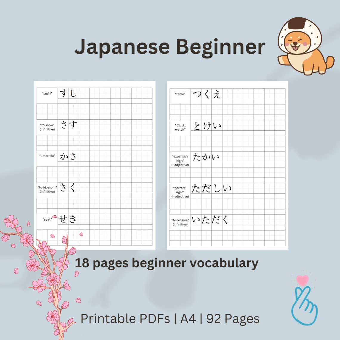 Japanese Hiragana for Beginners | Writing Practice Exercise Book ...
