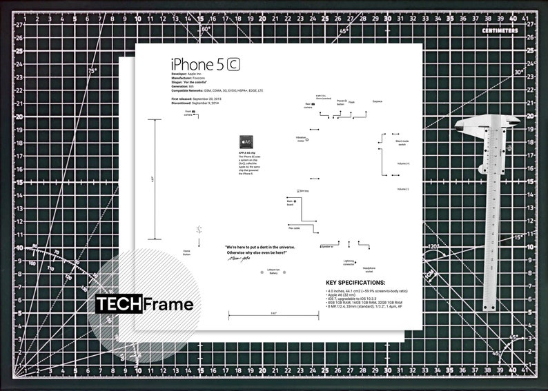 IPhone 5C Framed Teardown Template - Etsy