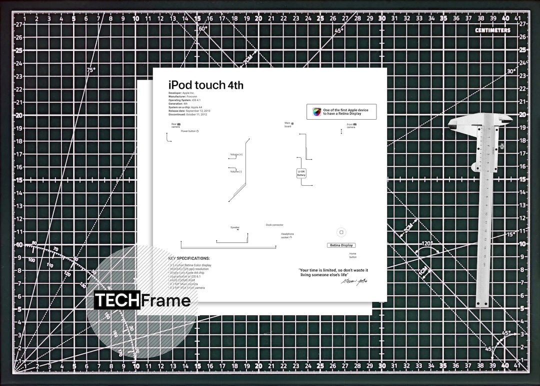 Ipod Touch 4th Generation Framed Teardown Template - Etsy