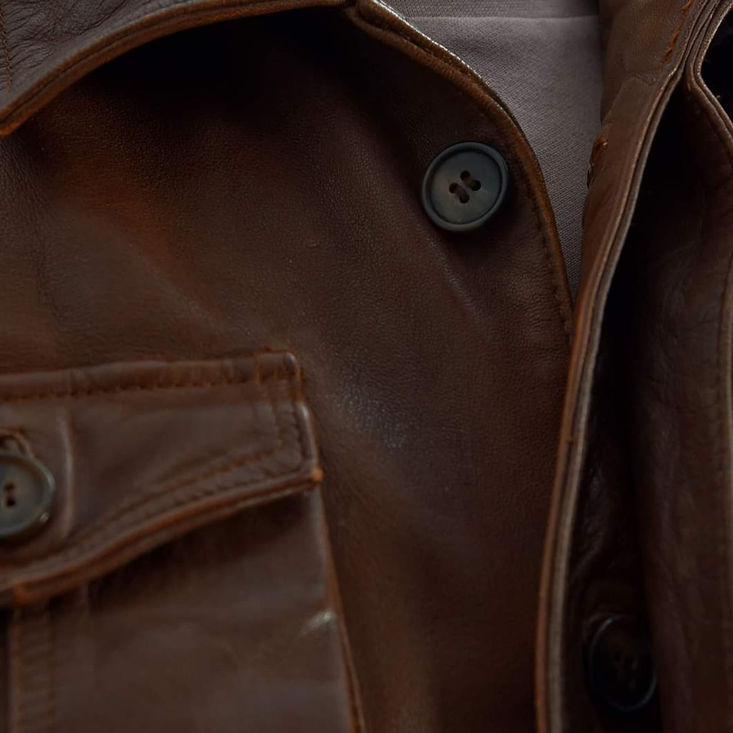 Men's Lambskin Leather Jacket: Classic Brown Winter Style - Etsy