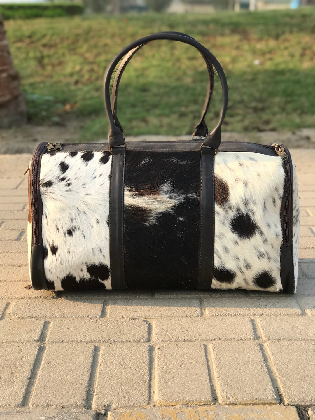 Cowhide Duffel Bag, Luxurious Hair-on Leather Travel Bag, Perfect for ...