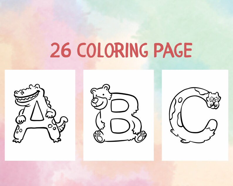 ABC Alphabet Coloring Pages Sheets Printable Digital Worksheets for ...
