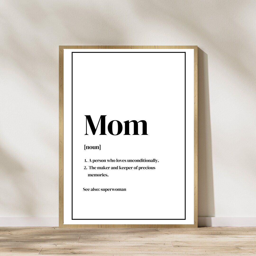 Mom Definition Mom Gift Poster Art Gift for Mom - Etsy