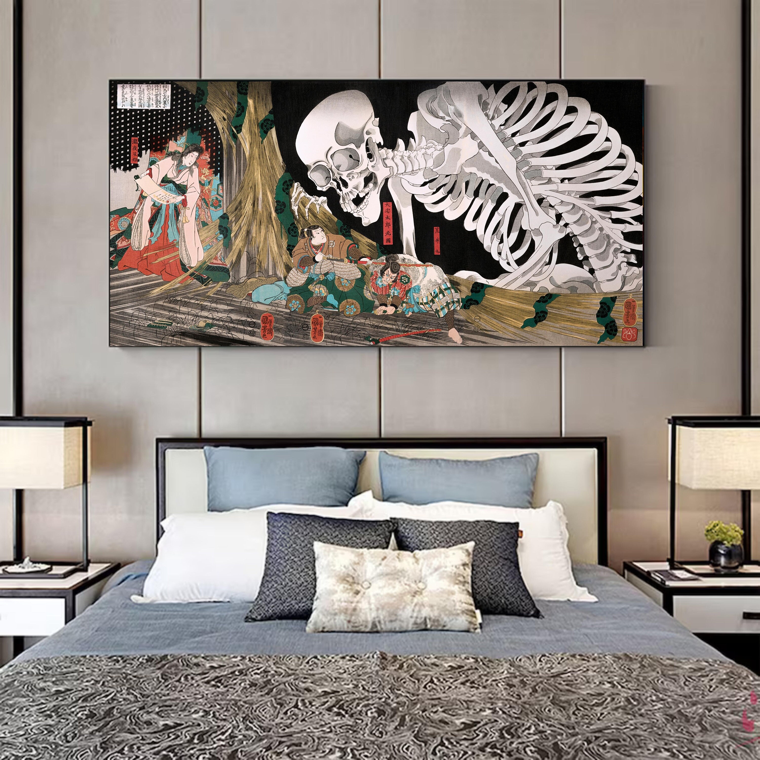 Japanese Prints Japanese Skeleton Poster Wooden Art - Etsy