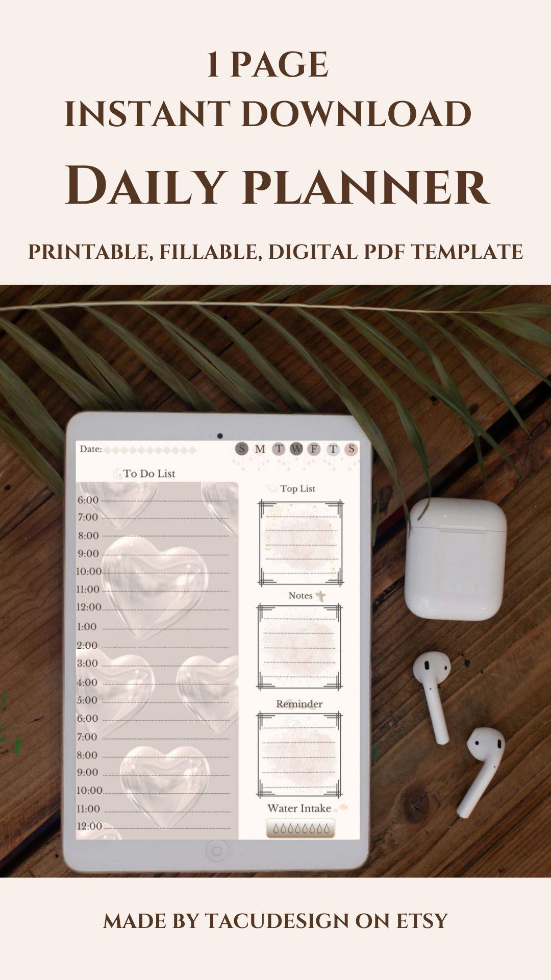 Printable Daily Digital Planner,digital Planner Template,android ...