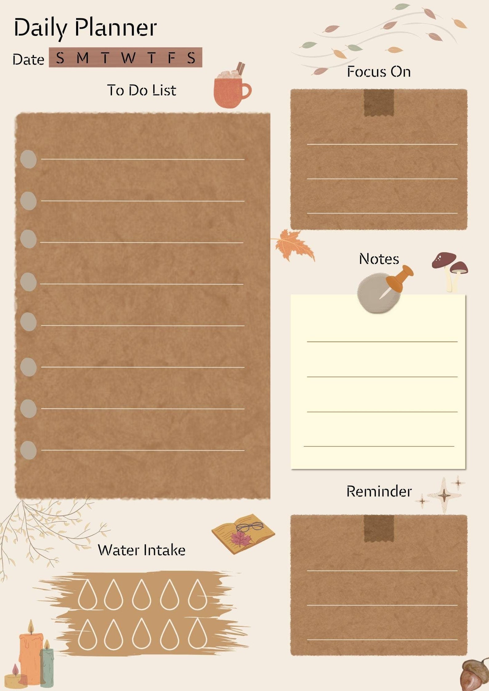 Fall Digital Planner, Printable Daily Digital Planner, Digital Planner ...